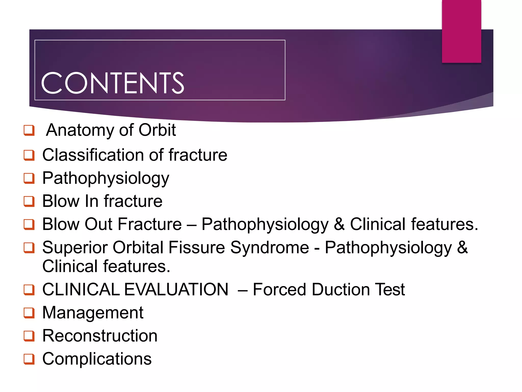 Orbital Fracture & Management | PDF