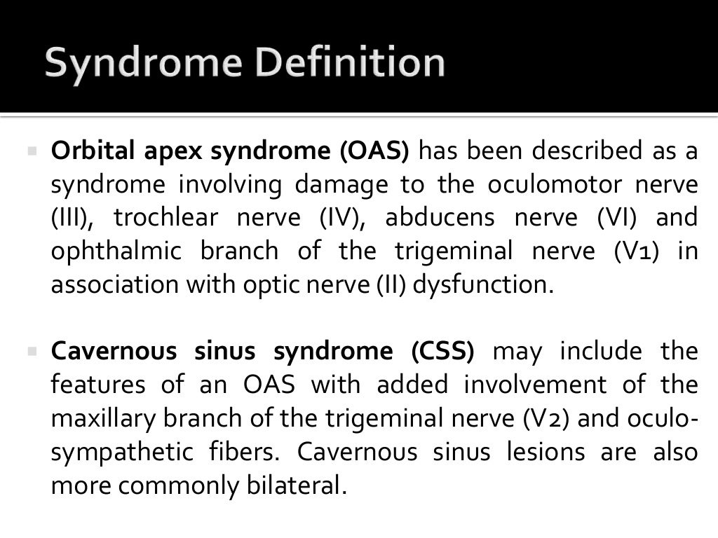 Orbital Apex Syndrome