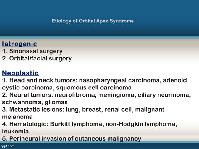 Orbital apex syndrome | PPT | Eye and Vision Conditions | Diseases and ...