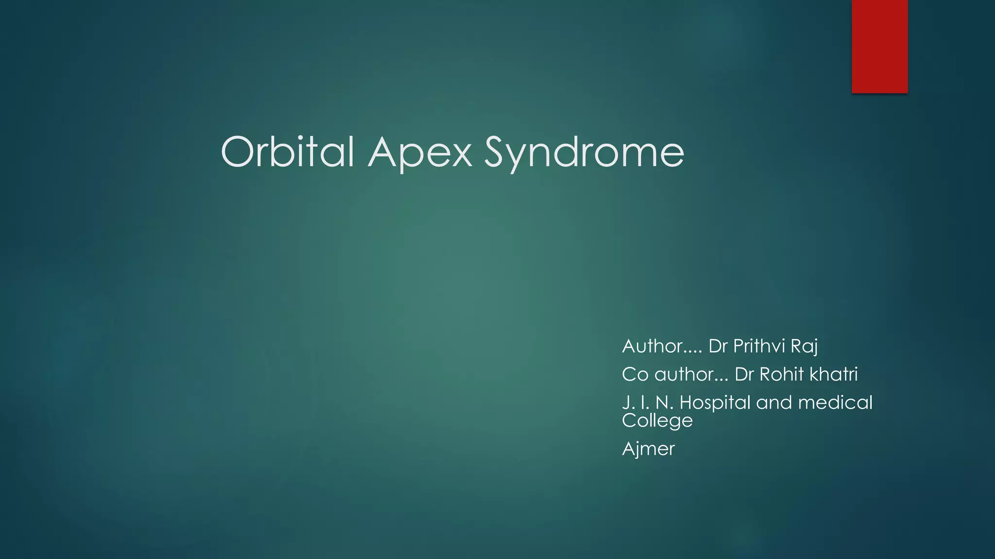 Orbital apex syndrome | PDF