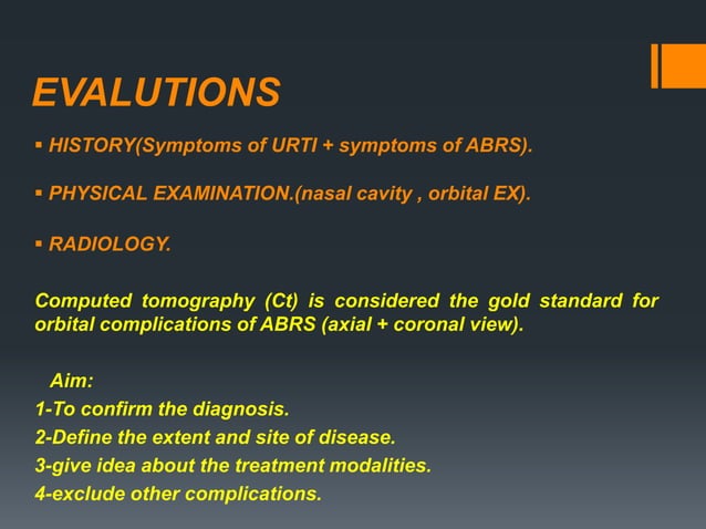 Orbital complications of acute Rhinosinusitis | PPTX