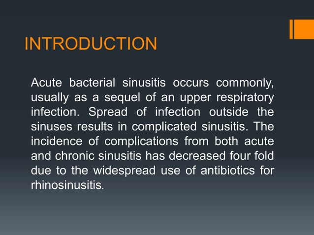 Orbital complications of acute Rhinosinusitis | PPTX