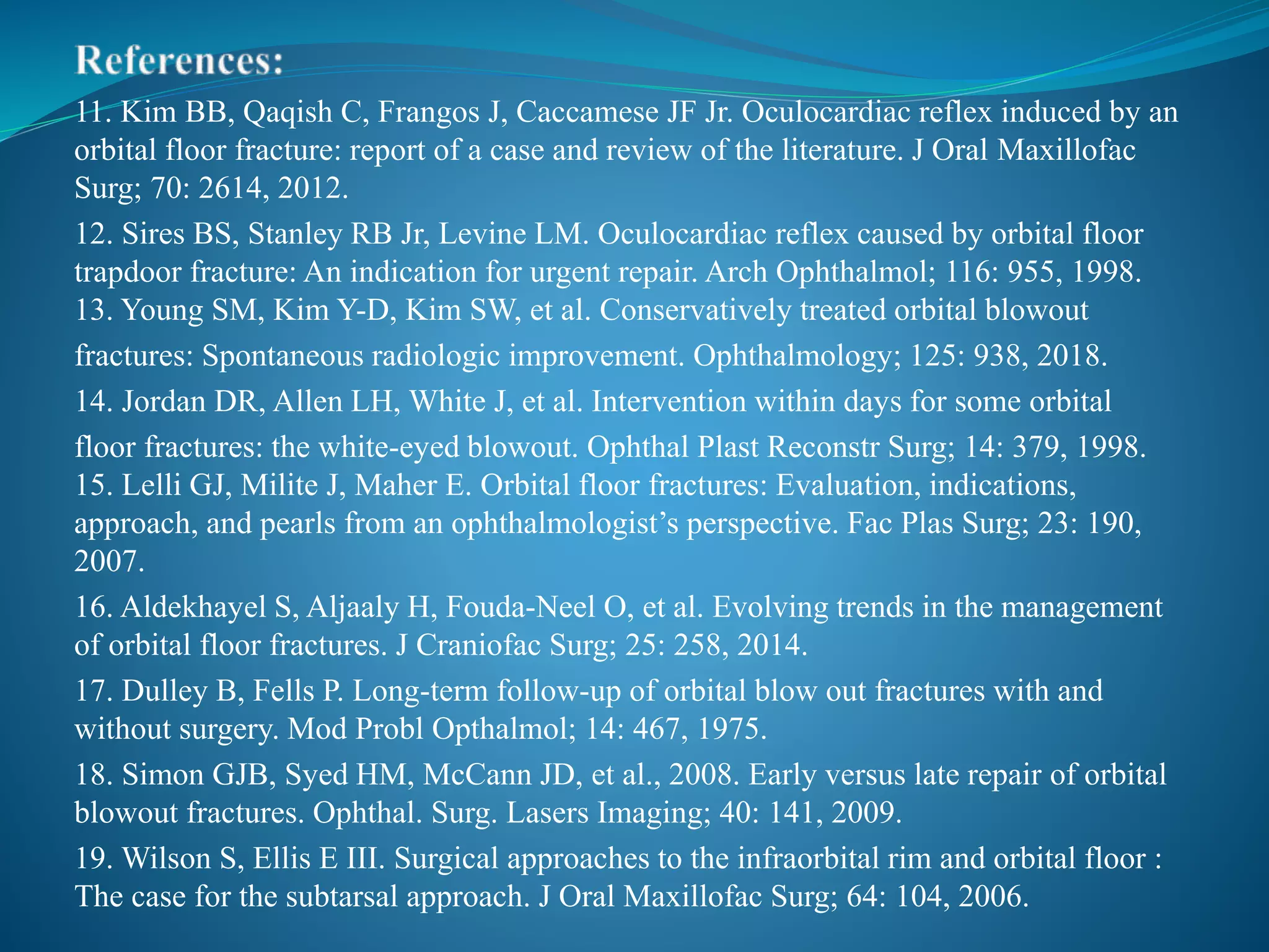 Orbital floor blow out fractures | PPTX