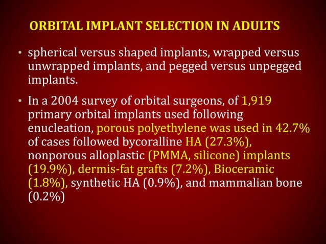 Orbital implants | PPTX | Eye and Vision Conditions | Diseases and ...