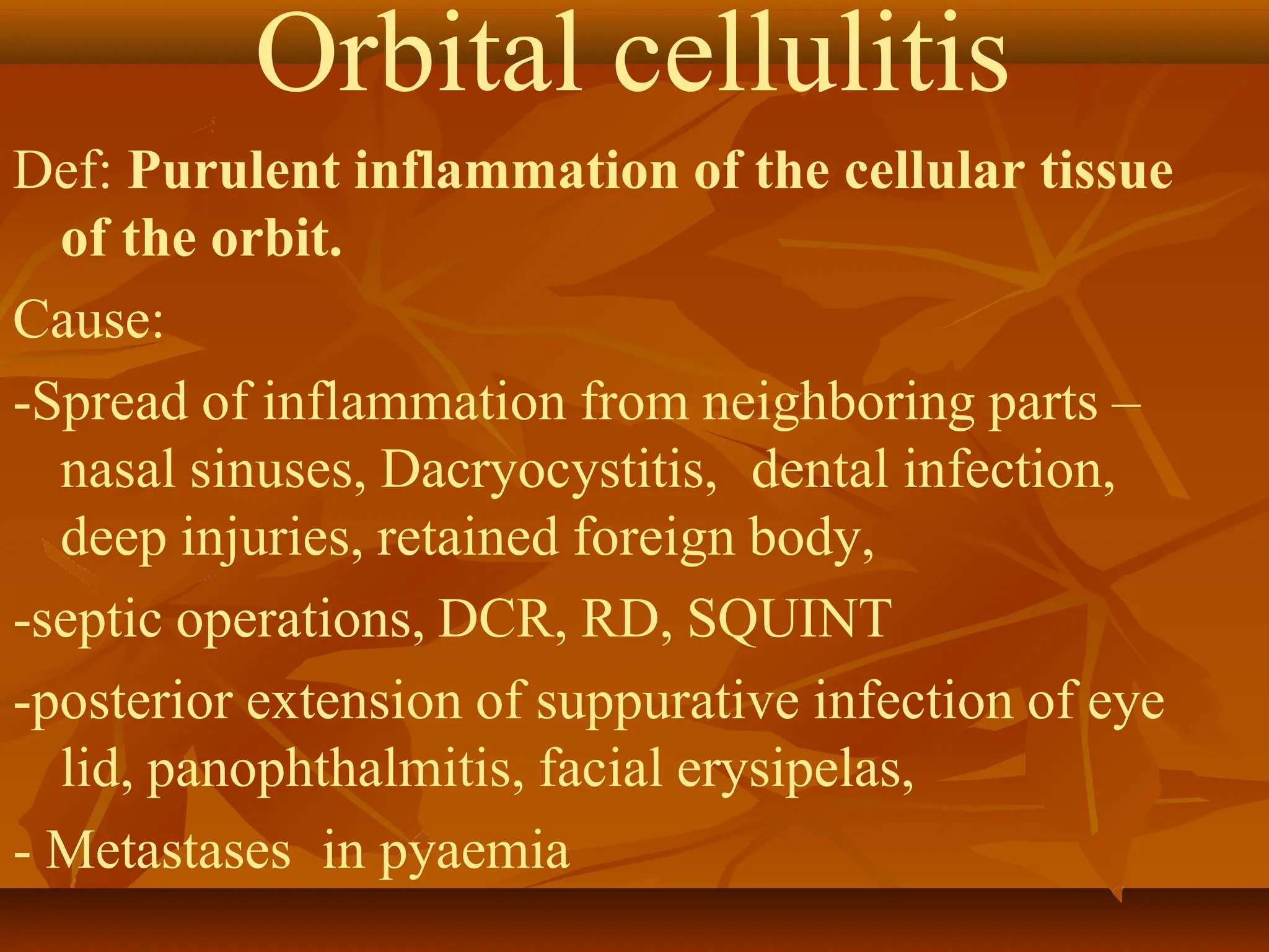ORBITAL INFLAMMATION powerpoint presentation | PPTX