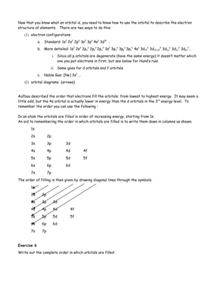 Orbitals hl | DOC | Chemistry | Science