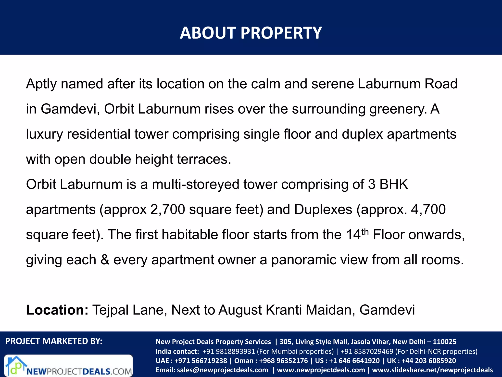 Orbit Laburnum - Gamdevi, Mumbai | PDF