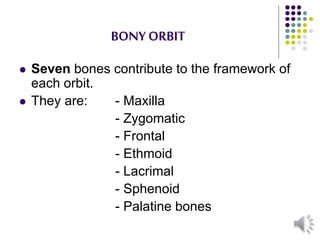 Bony Orbit and extra ocular muscles ppt | PPT