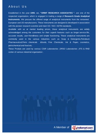 Orbit Research Associates Private Limited, New Delhi, Analytical ...