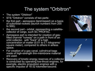 Solar Energy and Space Transportation System Orbitron | PPT