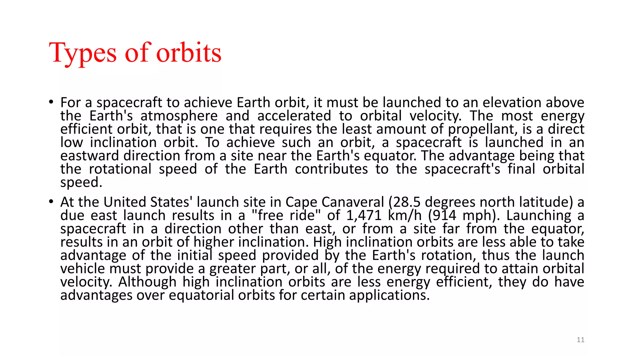 Orbits and space flight, types of orbits | PPTX