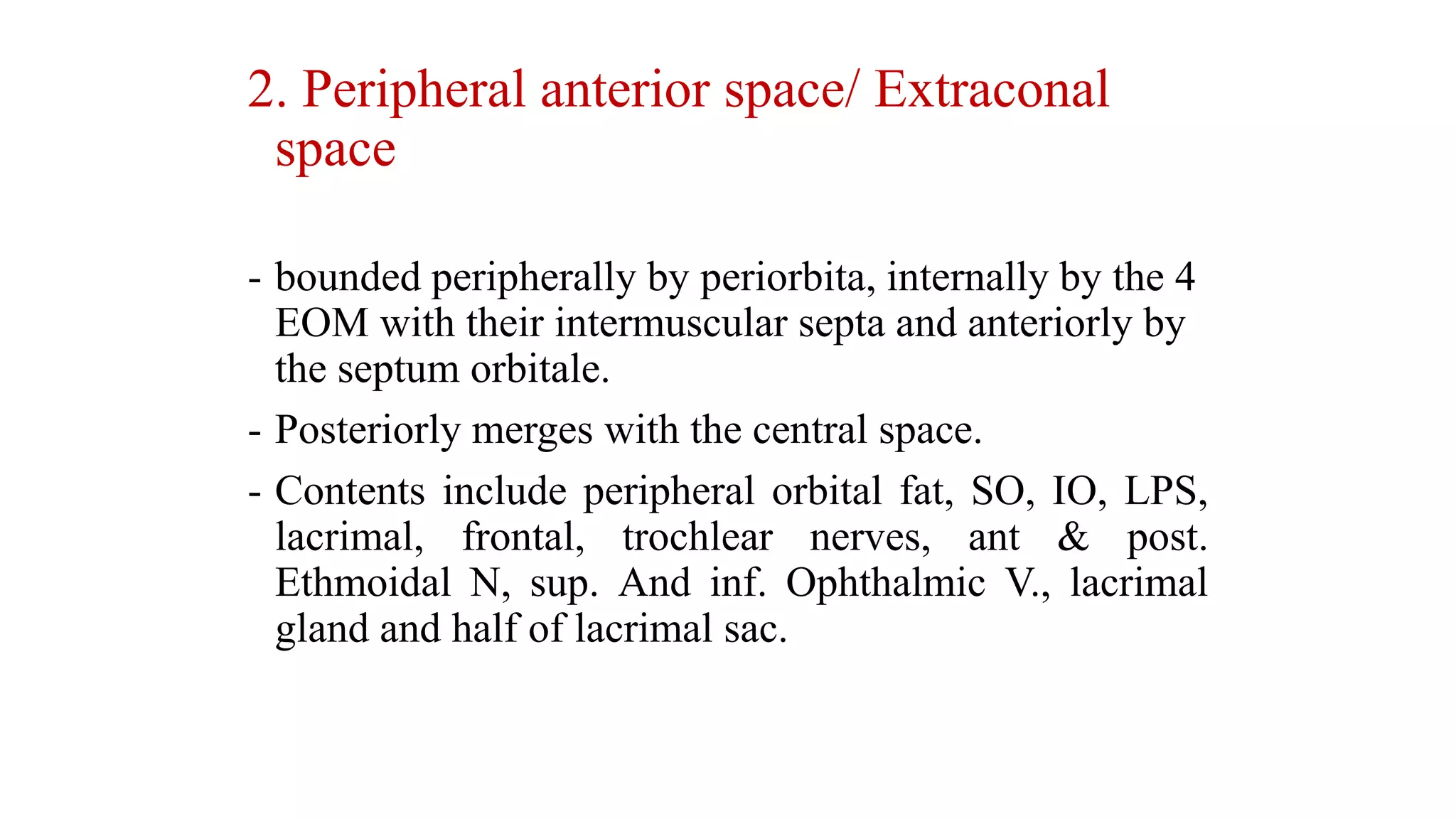 anatomy of orbital spaces, tumours and its importance | PDF