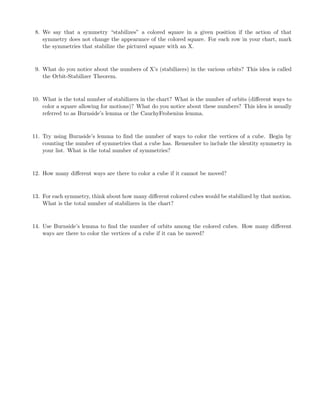 Orbit stabilizer theorem chart | PDF | Physics | Science