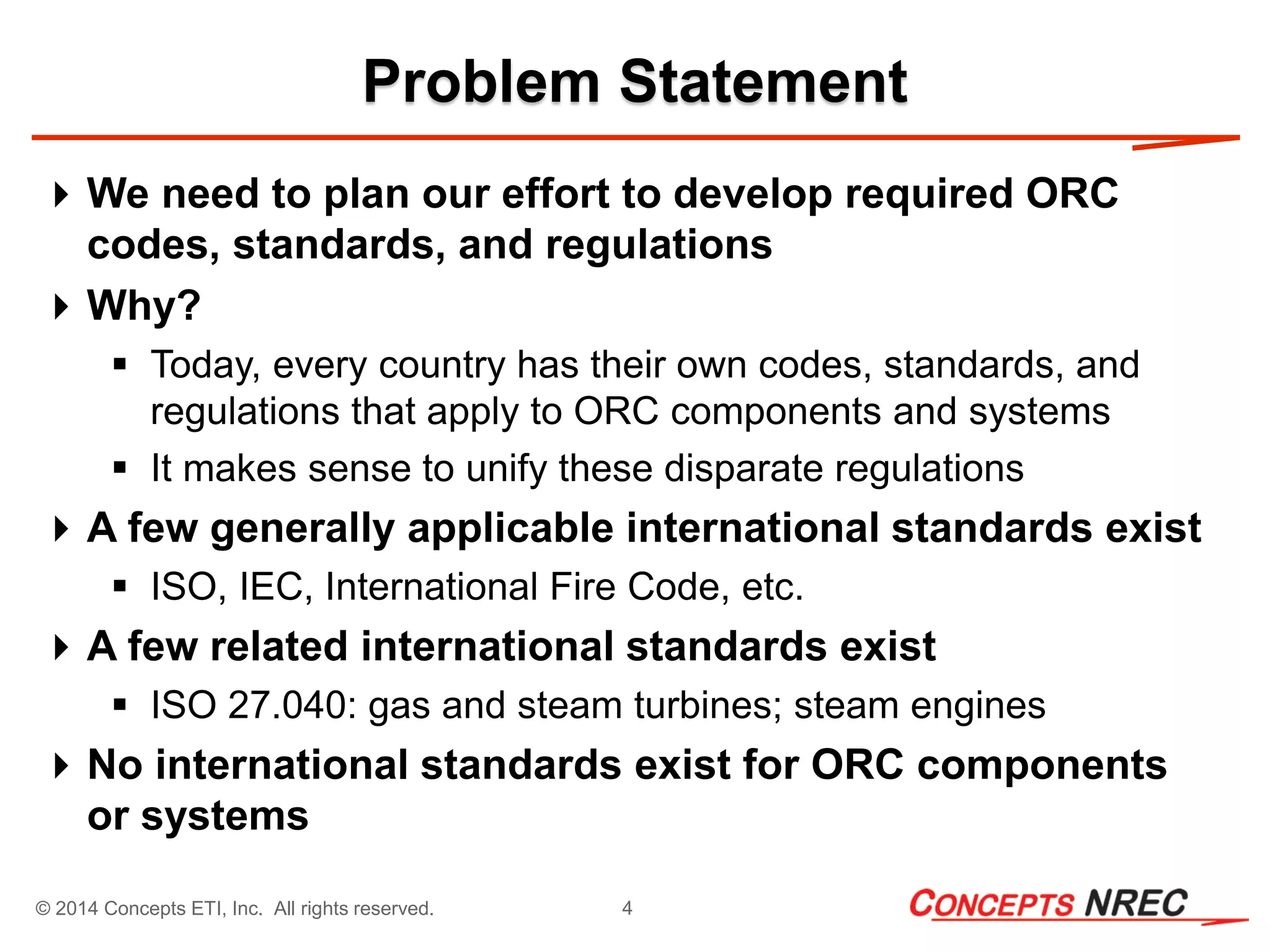 ORC Heat-to-Power Systems: Thoughts on Codes, Standards and Regulations ...
