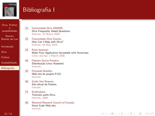 Orca, Python e Acessibilidade | PPT