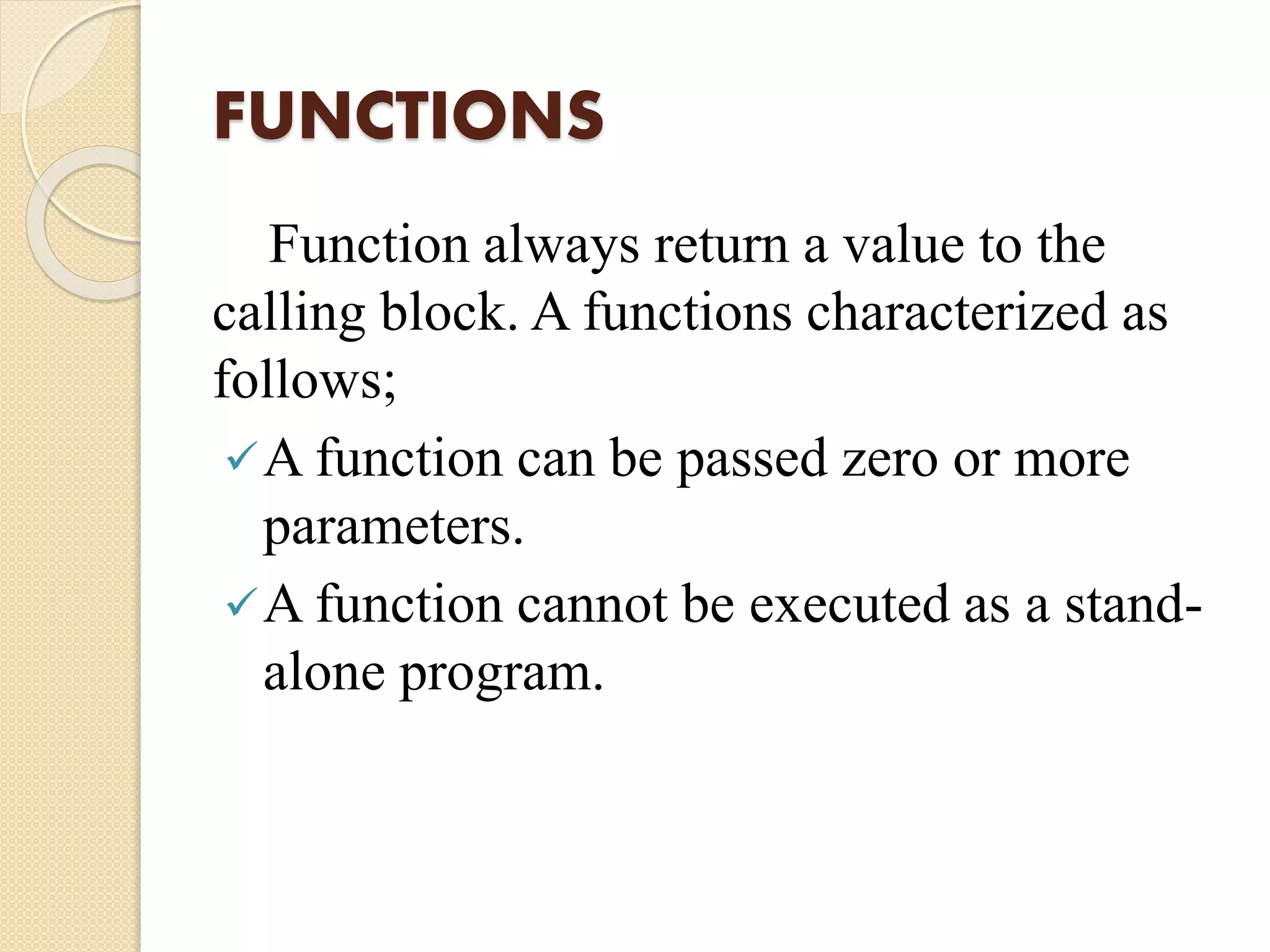 Orcal FUNCTIONS | PPT