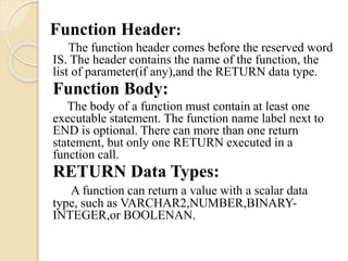 Orcal FUNCTIONS | PPTX