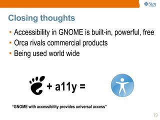 Orca screen reading and magnification for gnome | ODP