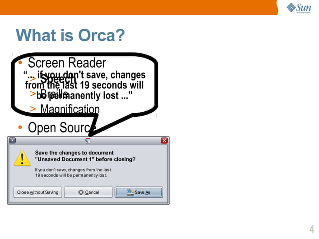 Orca screen reading and magnification for gnome | ODP