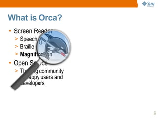 Orca screen reading and magnification for gnome | ODP