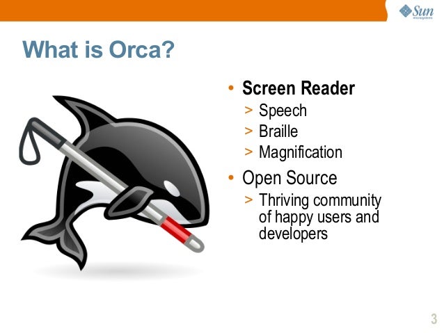 Orca screen reading and magnification for gnome