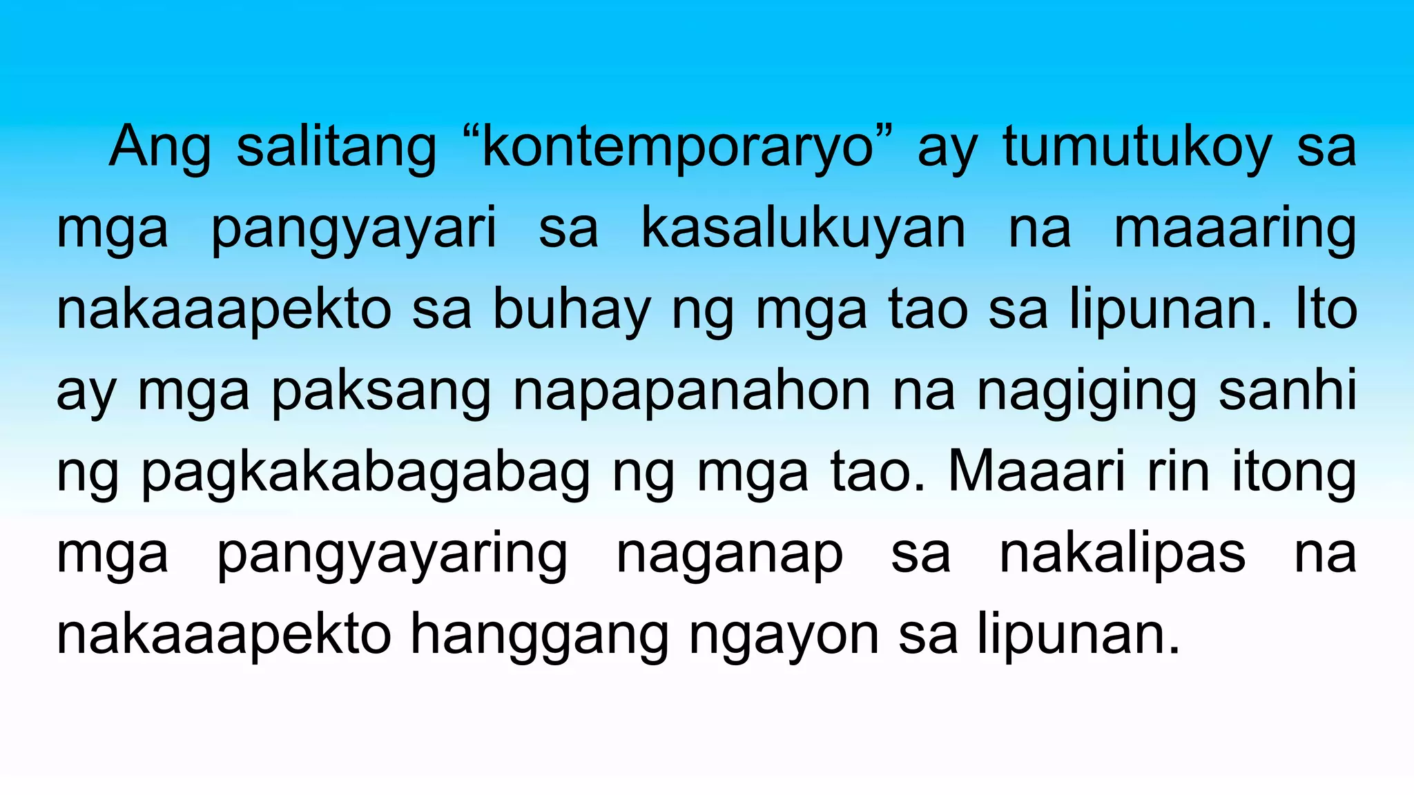 kontemporaryong isyu | PPTX