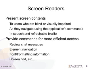 Orca: A screen reader sailing into uncharted waters | PPT