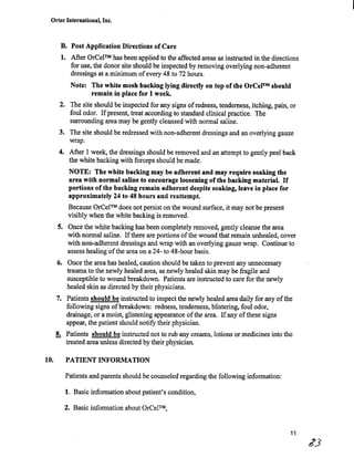 Orcel instructions for use | PDF