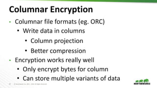 Fine Grain Access Control for Big Data: ORC Column Encryption | PPT
