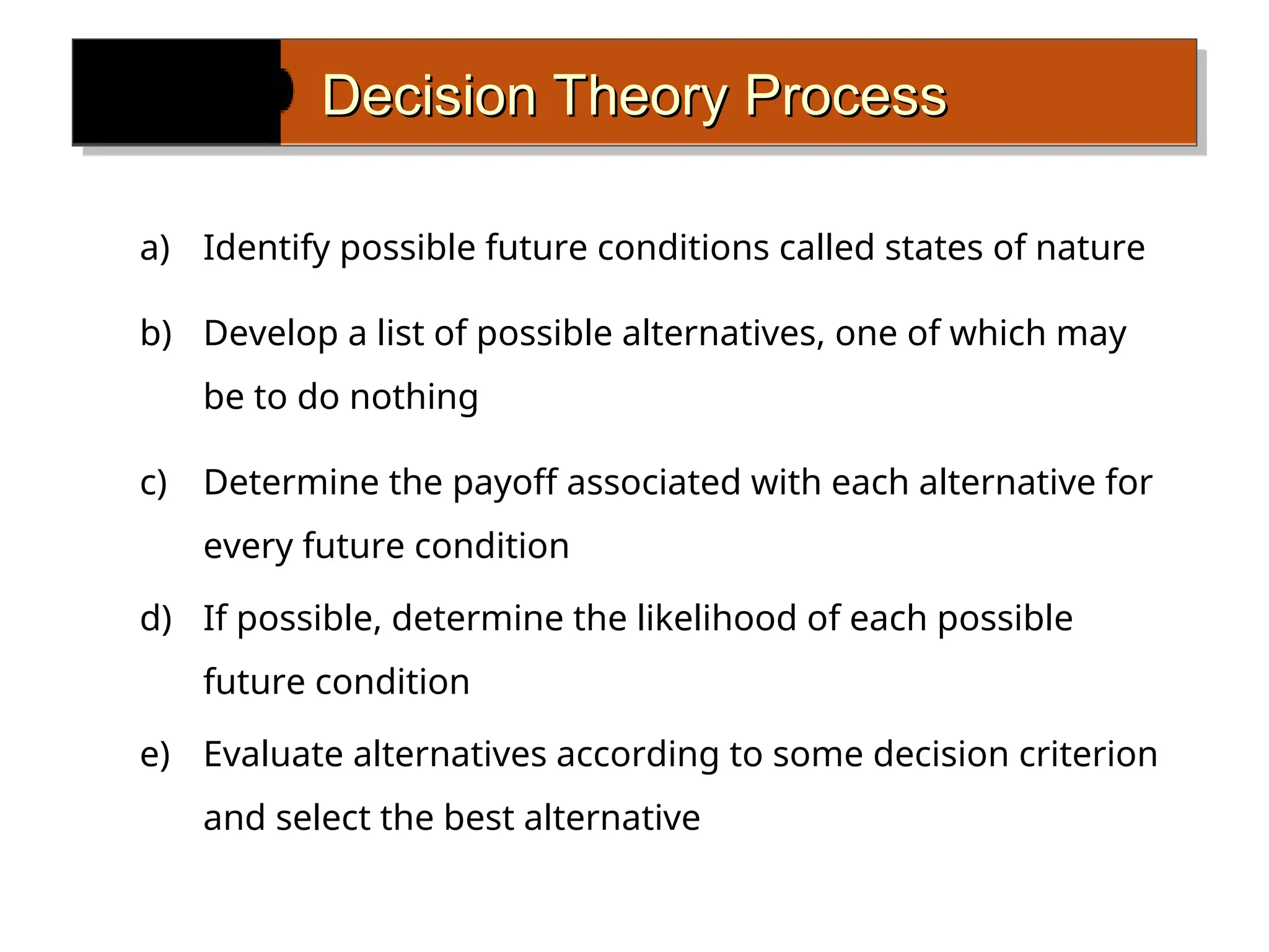 Operations Research chapter 5.- decision theory ppt | PPT