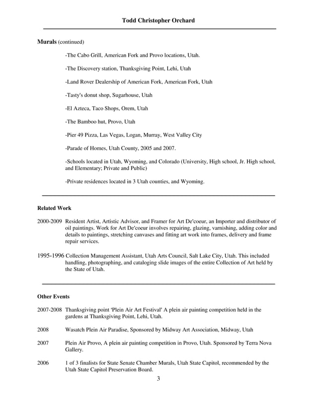 Orchard Cv 2009 | PDF