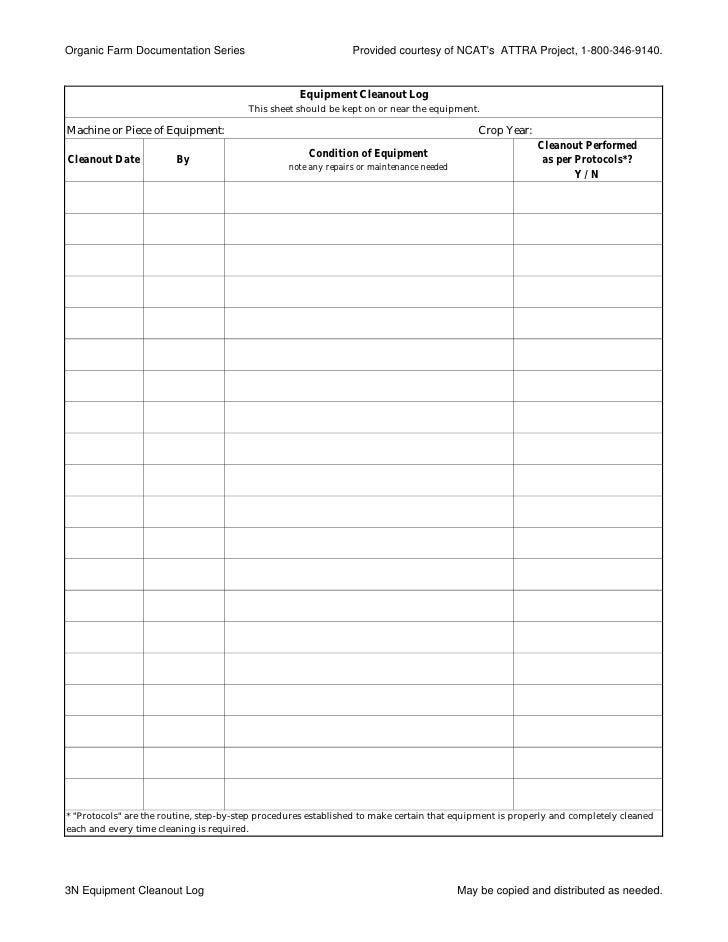 Organic Orchard, Vineyard, and Berry Crop Documentation Forms