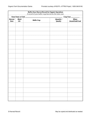Organic Orchard, Vineyard, and Berry Crop Documentation Forms | PDF