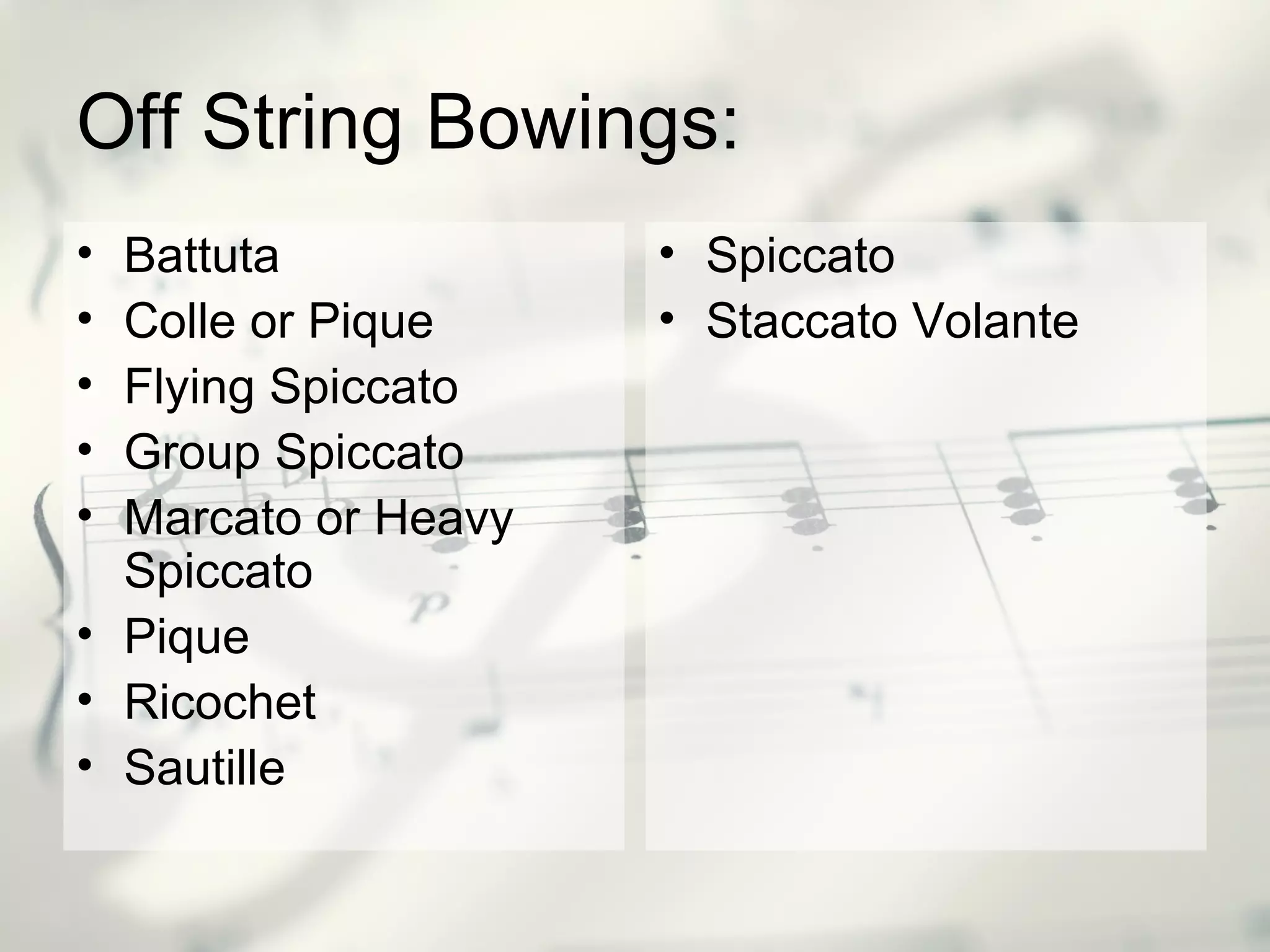 Orchestral Bowings Markings And Uses | PPT
