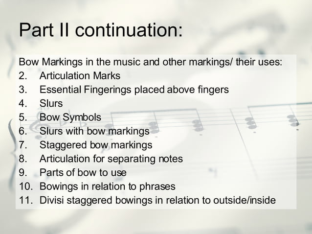 Orchestral Bowings Markings And Uses | PPT