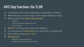 Orchestrating complex workflows with aws step functions | PPT