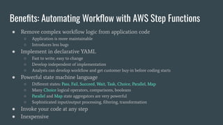 Orchestrating complex workflows with aws step functions | PPT
