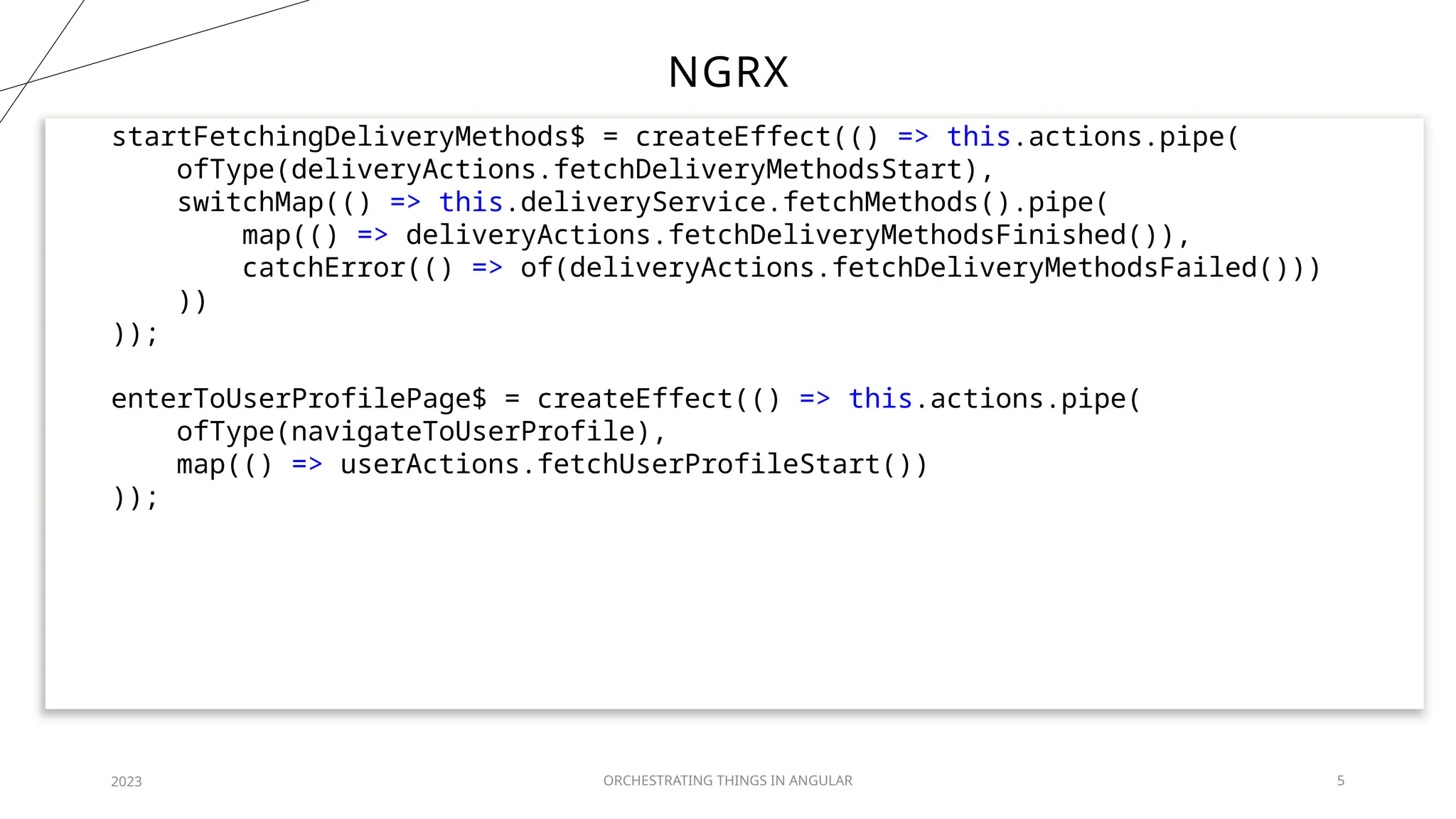 Orchestrating things in Angular application | PPTX