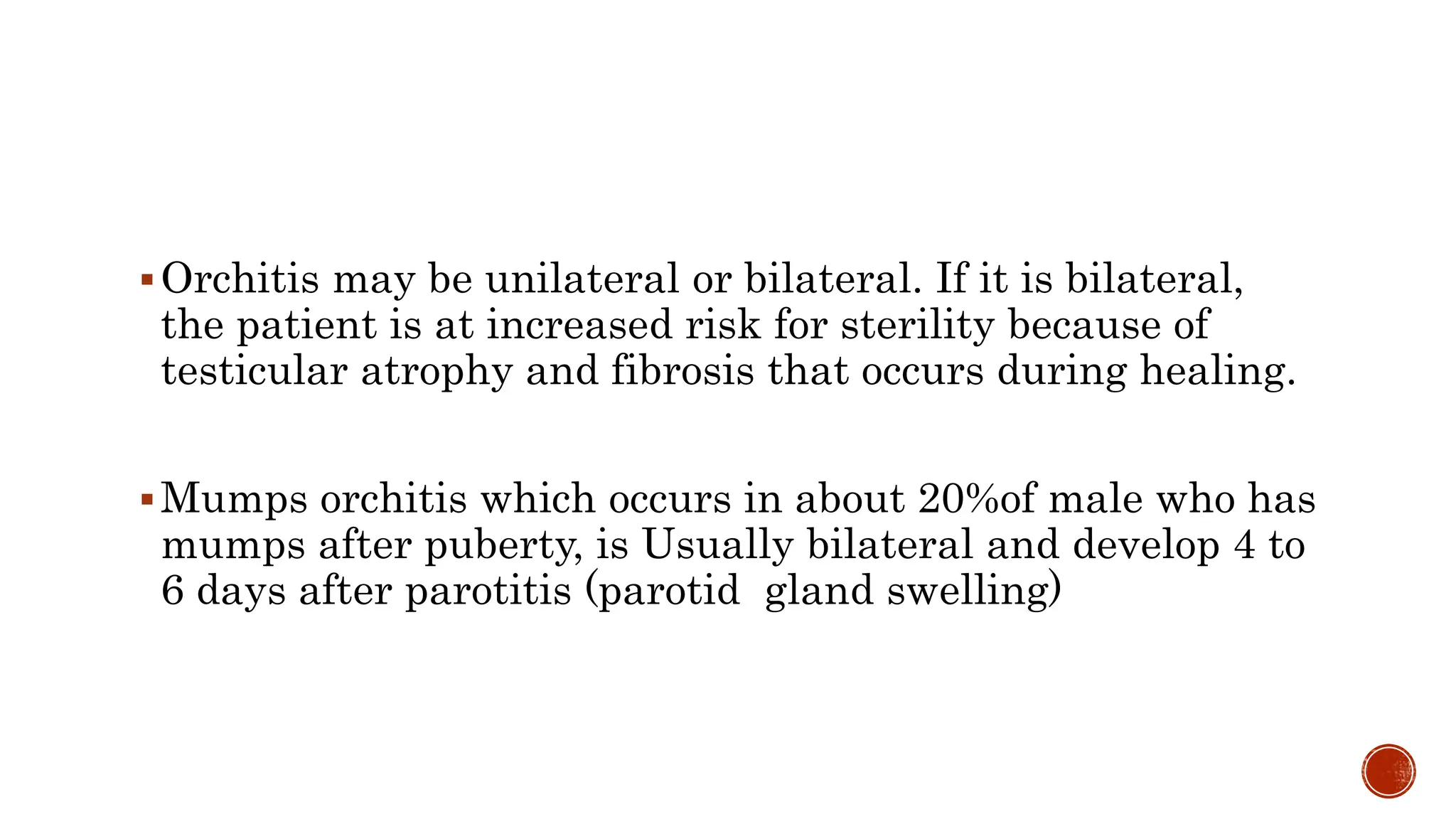 orchitis.pptx | Infertility | Reproductive Health