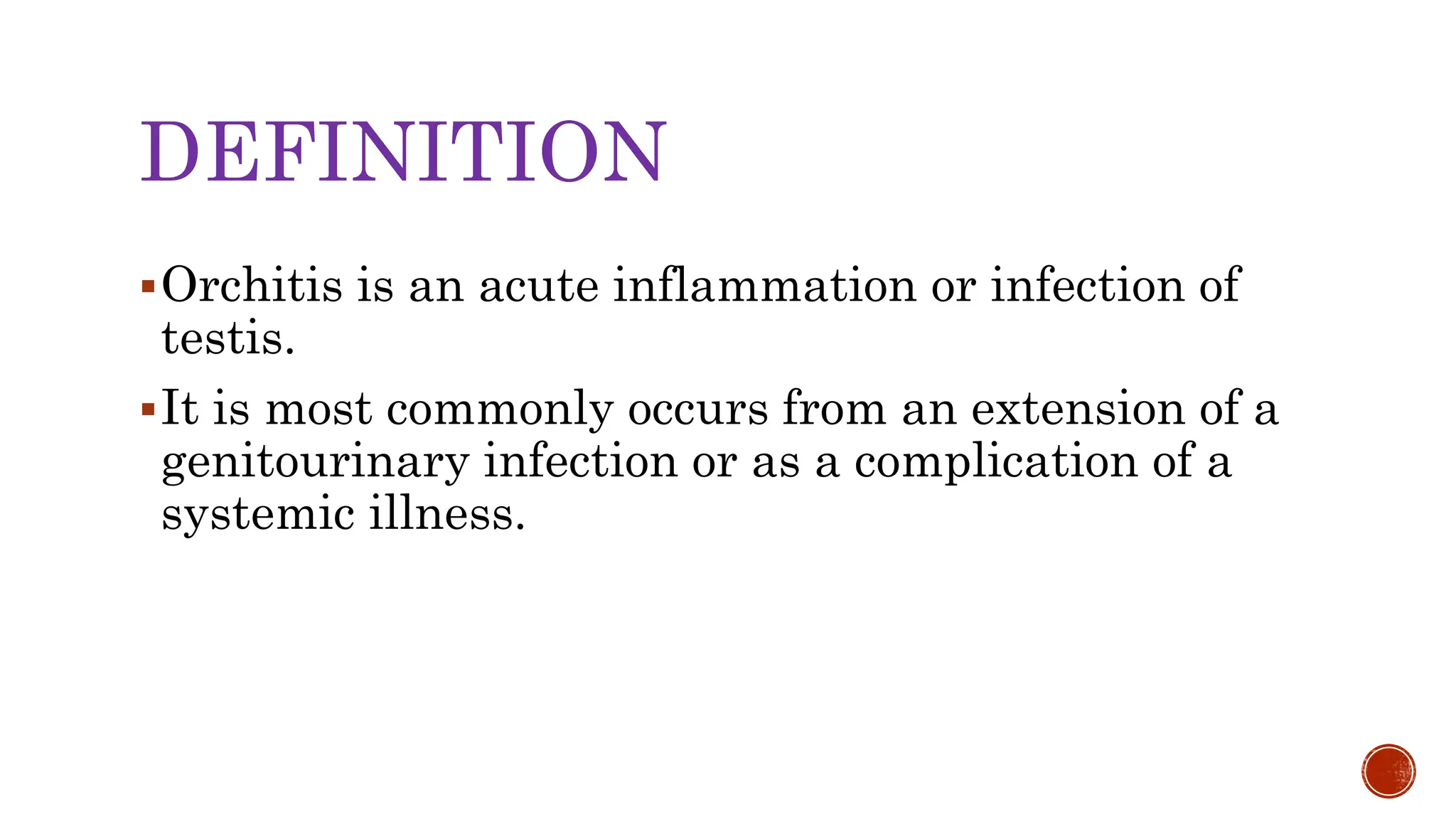 orchitis.pptx | Infertility | Reproductive Health