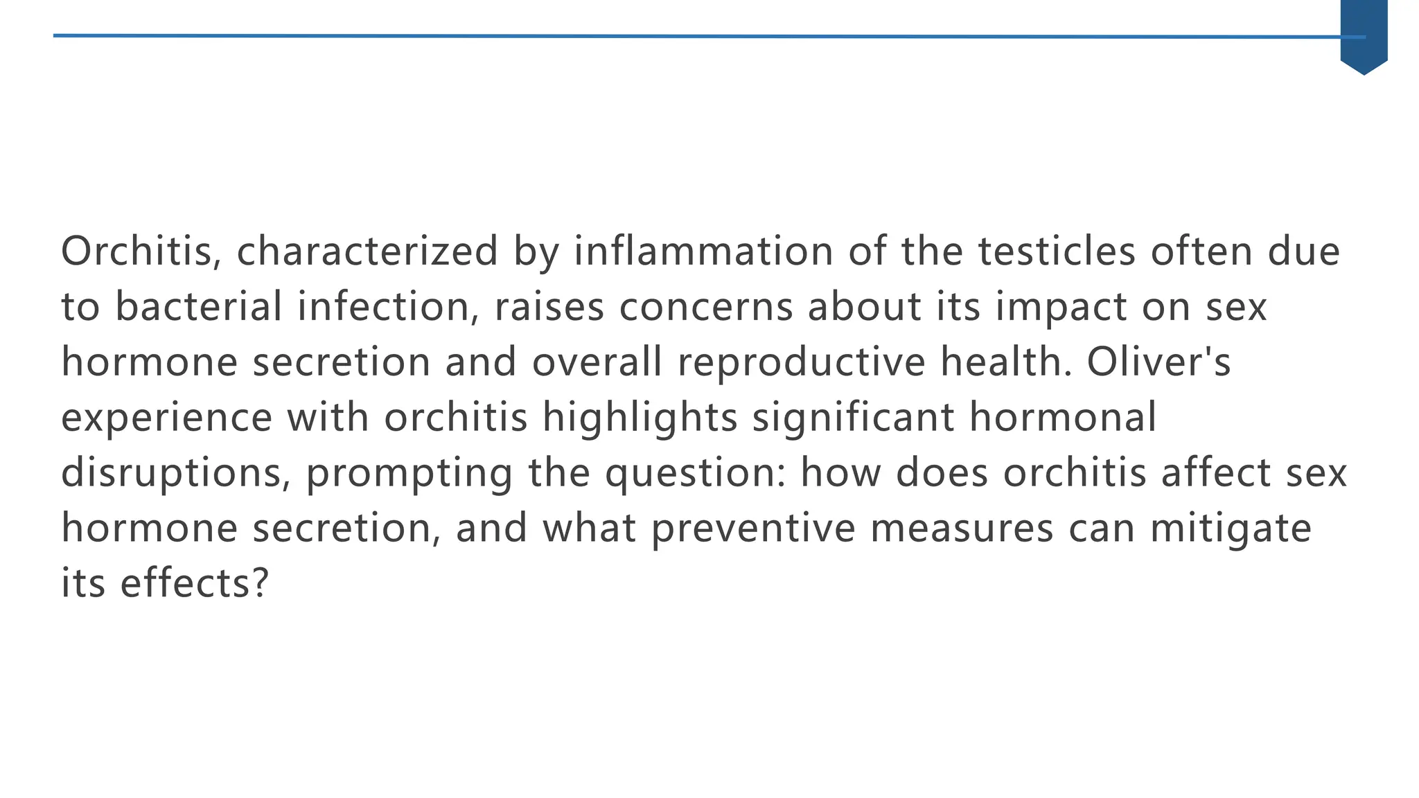 Orchitis And Its Influence On Male Hormone Secretionpptx