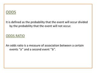 Odds ratio and confidence interval | PPTX