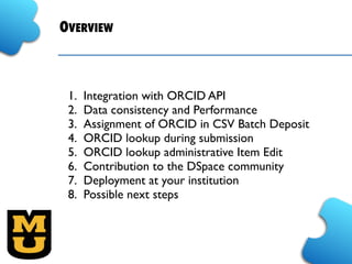 ORCID Adoption & Integration in DSpace | PPT