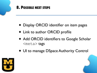ORCID Adoption & Integration in DSpace | PPT