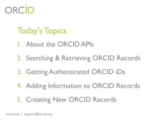 ORCID API Workshop OR2015 | PDF
