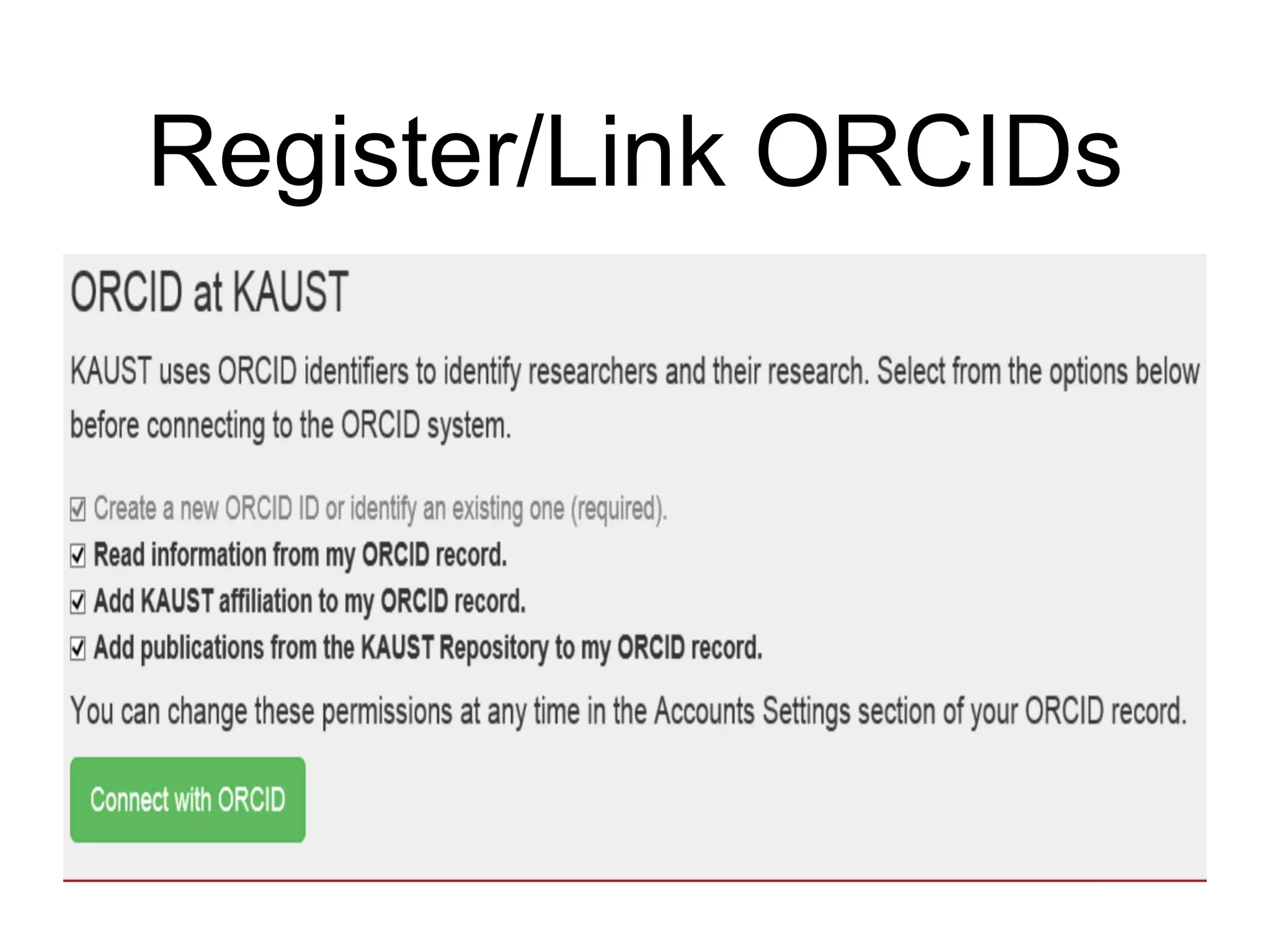 ORCID API and use-case workshop | PPTX