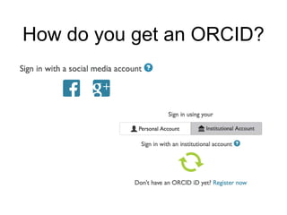 ORCID API and use-case workshop | PPTX