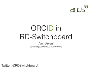 ORCID in RD-Switchboard | PPT