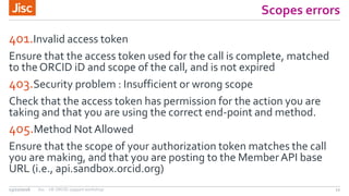 The Jisc UK ORCID use cases and API workshop | PPT