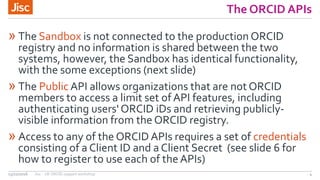 The Jisc UK ORCID use cases and API workshop | PPT | Free Download